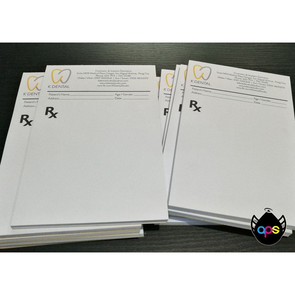 Customized Colored Prescription Pads, RX Pads, Pads, Reseta, Med Cert ...