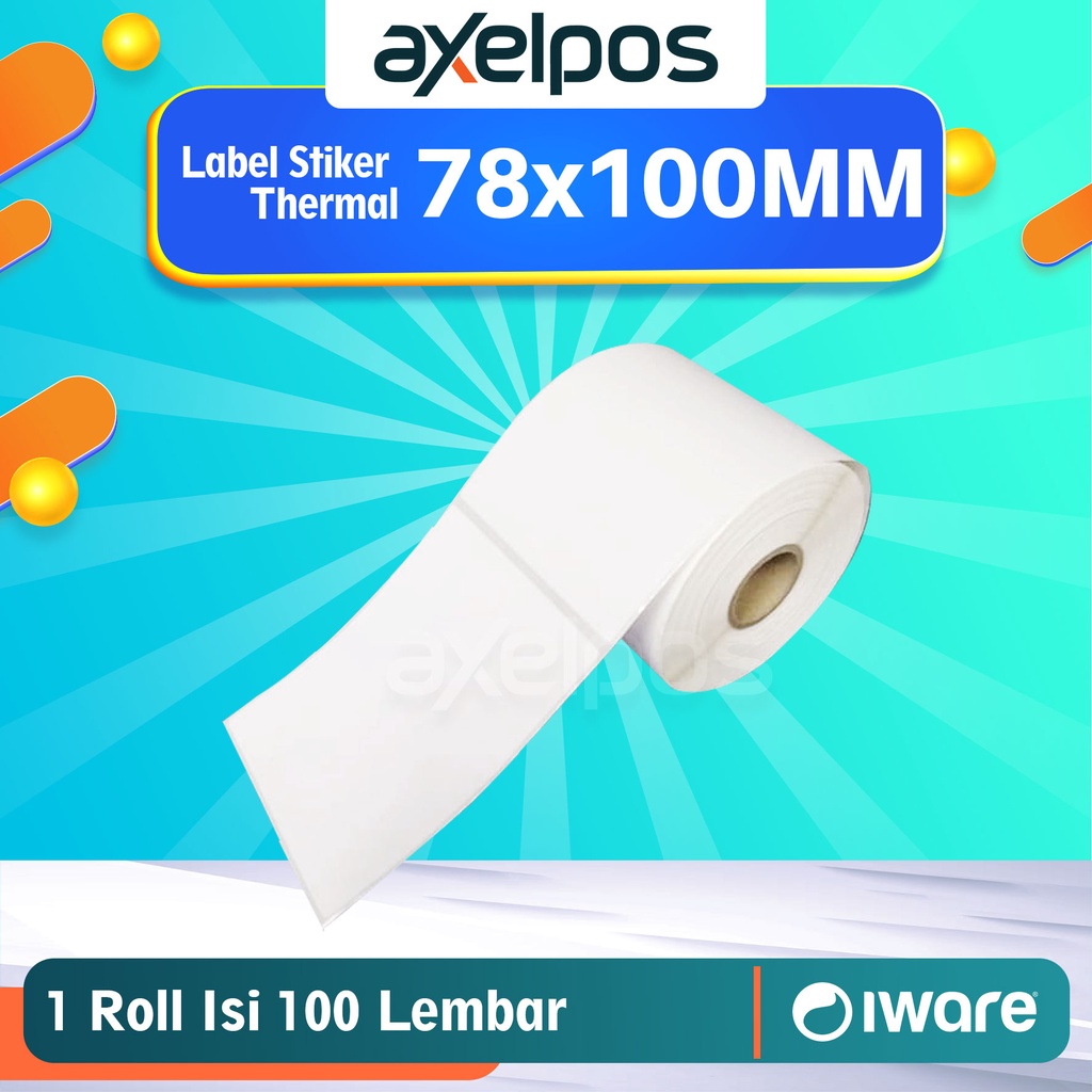 78 x 100mm Thermal Barcode Sticker Label Paper, 100pcs for printing ...