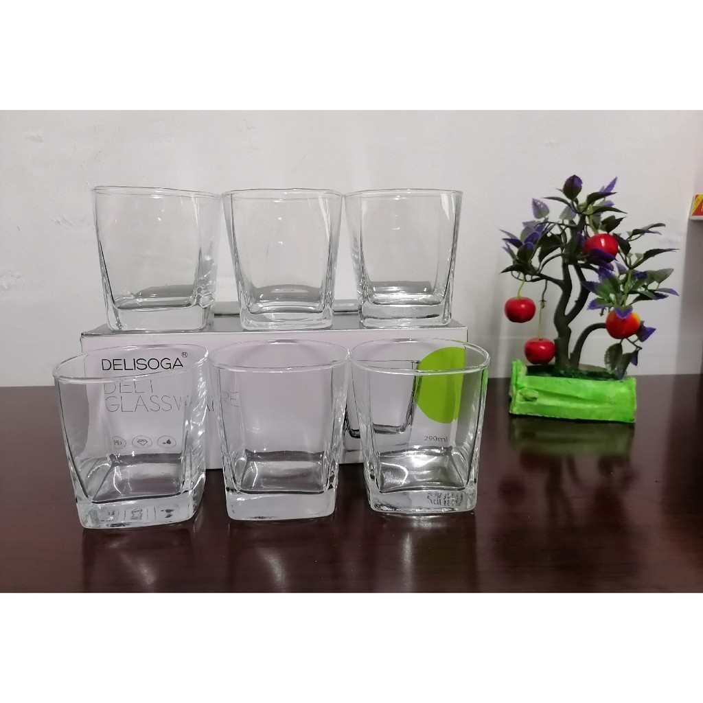 Delisoga Deli Glassware Transparent Glass Drinking Set 6pcs 290mL 8cm ...