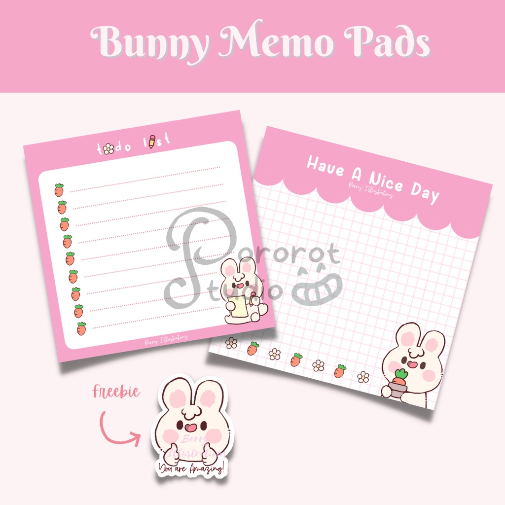 Pororot Studio I Cute Bunny Memo pad Notepad | Shopee Philippines