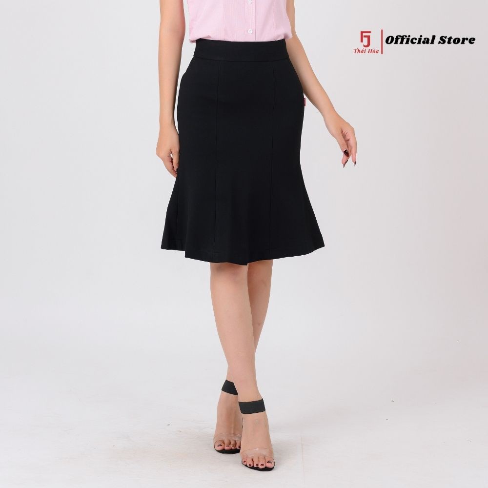 Thai Hoa JC16 long flared skirt, Juyp office fashion with long flared ...