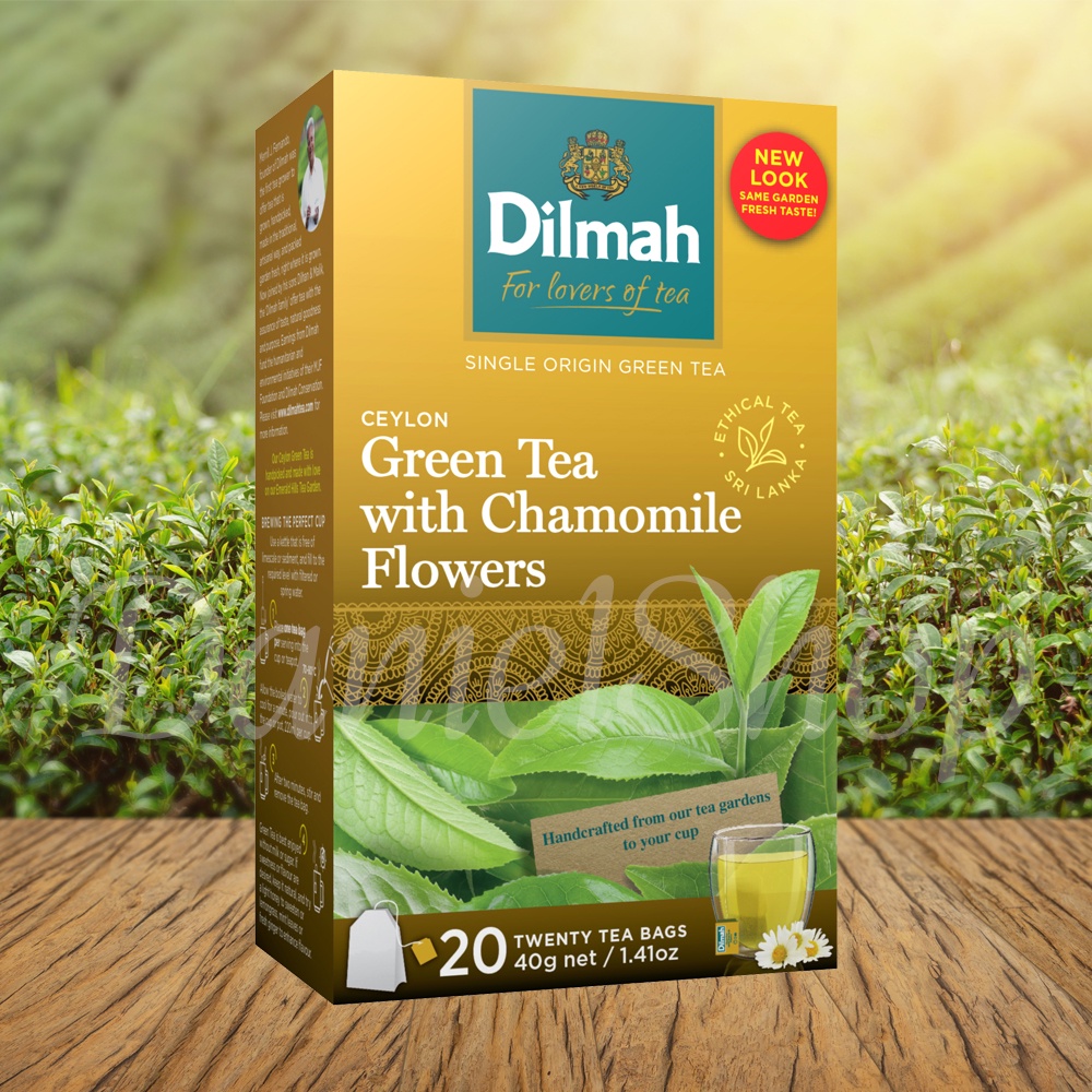 Dilmah Pure Ceylon Green Tea with Chamomile Flowers (20's) | Shopee ...