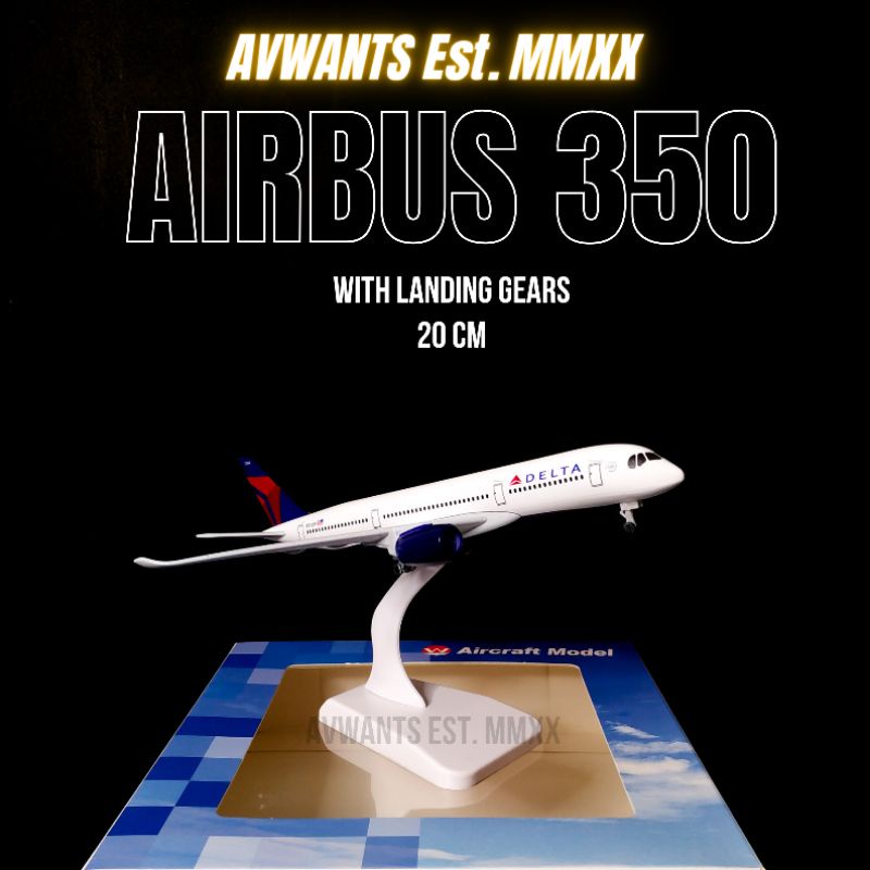 1:350 Scale Delta A350/ B747 Diecast Plane Model (with landing gears ...