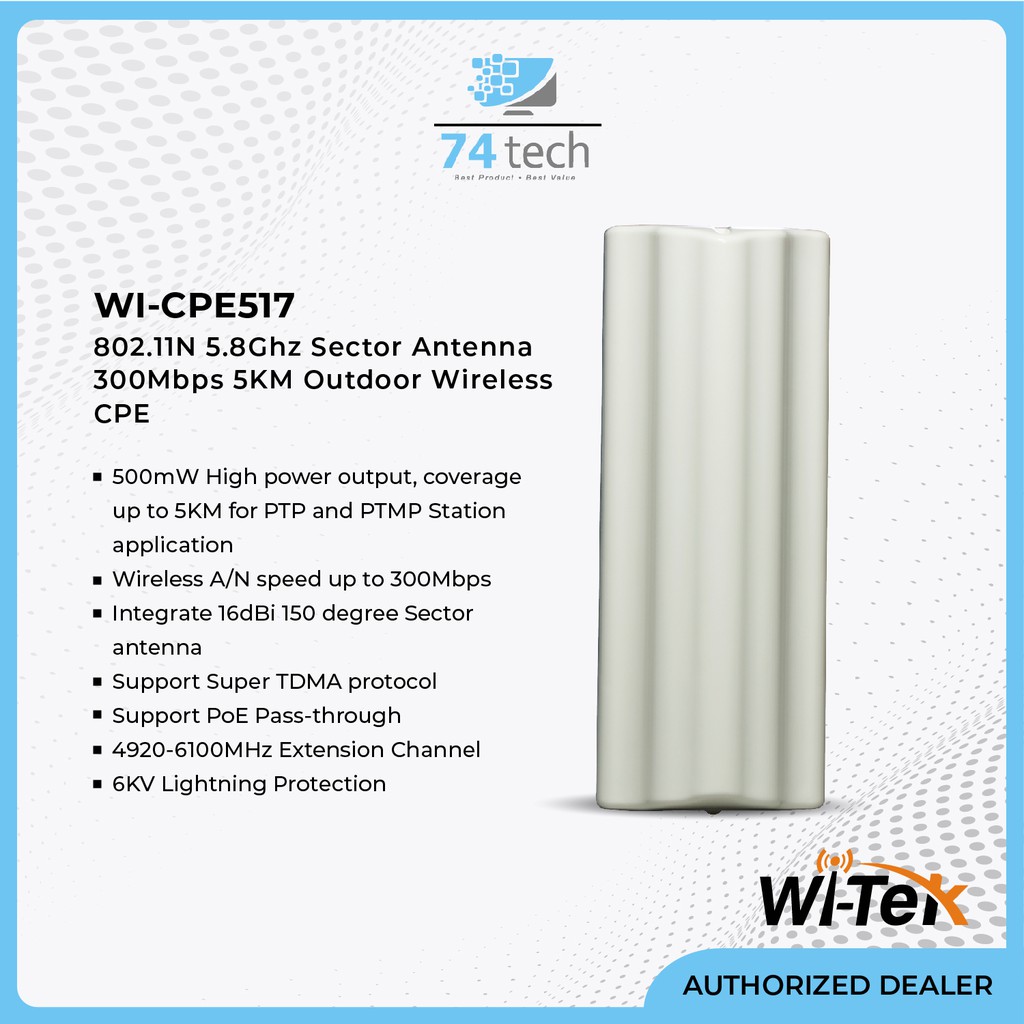 Witek CPE517 5.8GHz 300Mbps 150 Degrees Outdoor CPE | Shopee Philippines