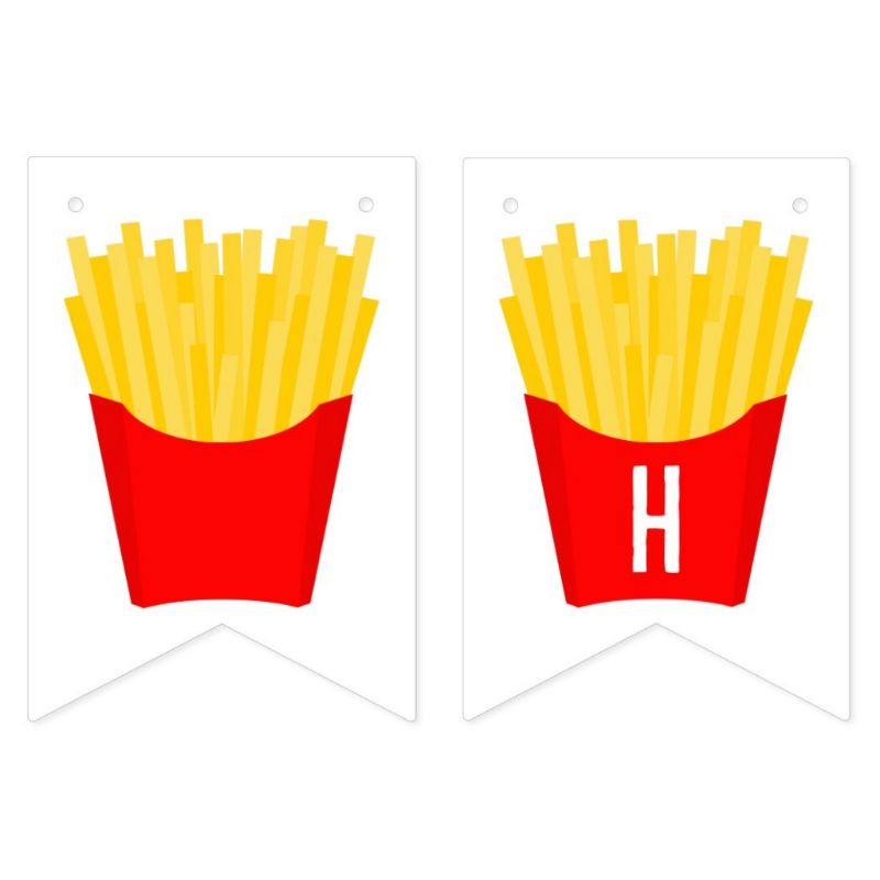 French fries theme happy birthday banner | Shopee Philippines
