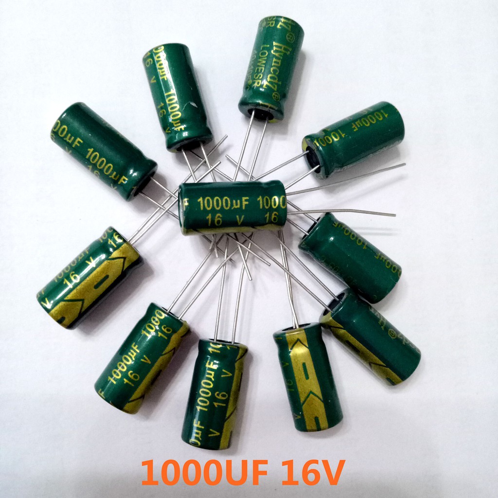 20Pcs Aluminum Radial Electrolytic Capacitor 1000uF 16V Size 8 x 16 mm ...