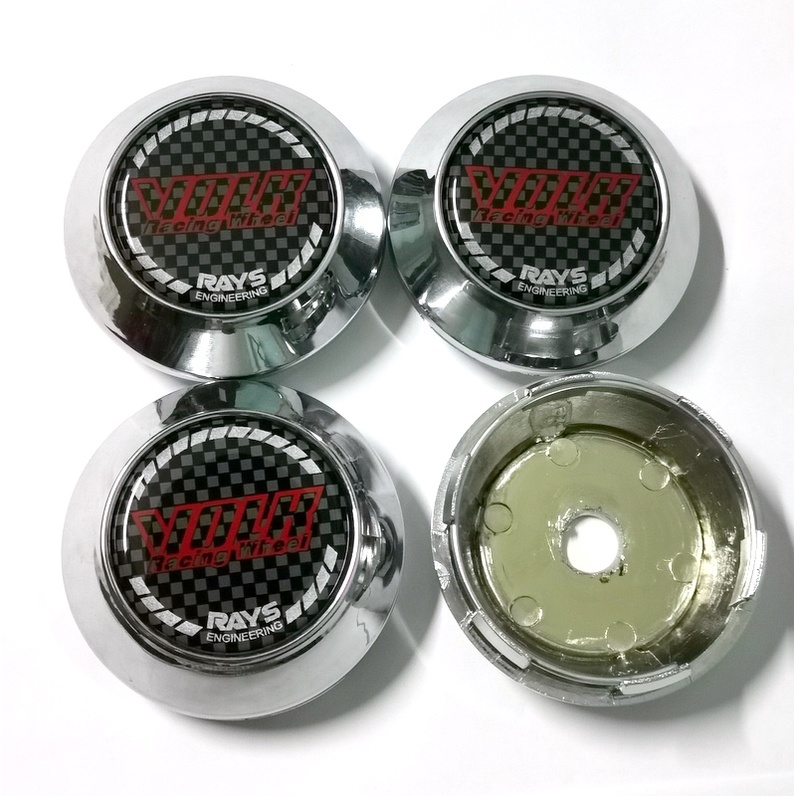 4pcs 60/64/65/68/69MM Car Wheel Center Caps Red Logo Fit for Rays Volk ...