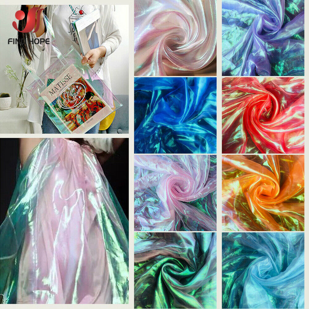 150cm Width Designer Fluorescent Fabrics Colorful Shiny Gauze Fabric ...