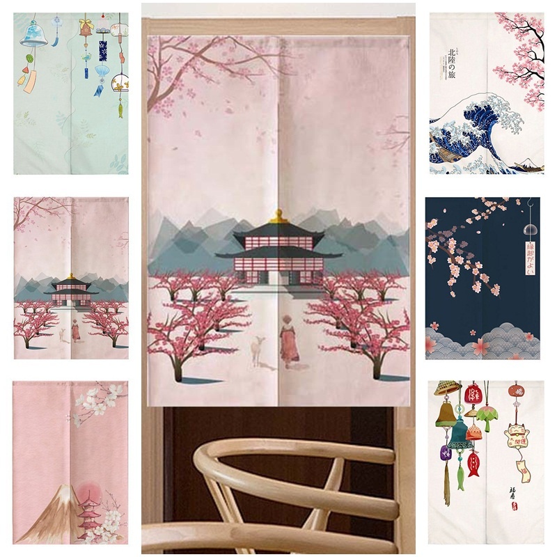 Japanese Scenic Door Curtains Split Style Noren for Bedroom Kitchen ...