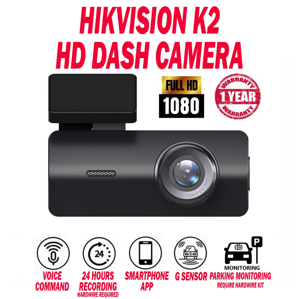 HIKVISION K2 HD DASH CAMERA 1080P WIDE ANGLE MICROPHONE VOICE ...