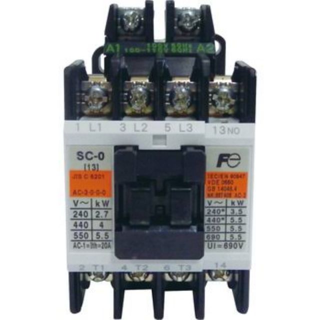 FUJI MAGNETIC CONTACTOR SC-0. STANDARD TYPE. NO CASE COVER. NO THERMAL ...