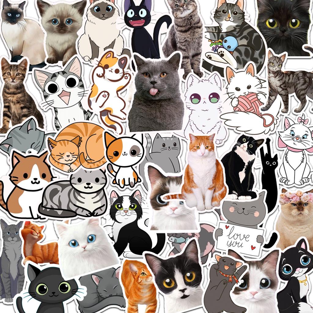 CATS - Waterproof Stickers Small Random Designs | Laptop, Luggage ...