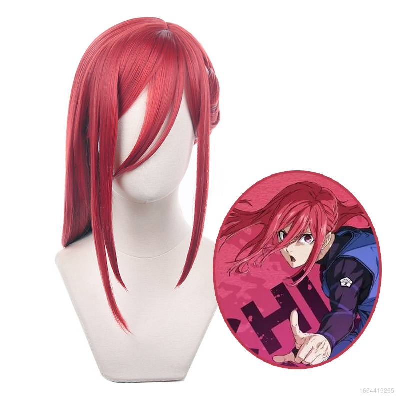 AG BLUE LOCK Chigiri Hyoma Wig Cosplay Anime Red Hair Hairpiece Costume ...