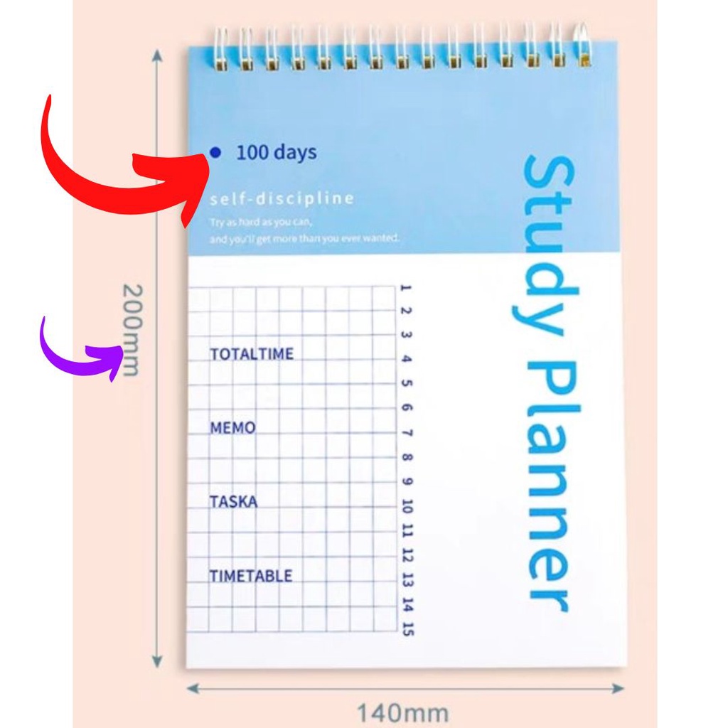 Study Planner (100 days each spiral notebook) | Shopee Philippines