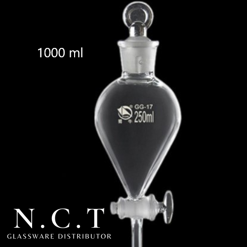 SHUNIU Glass Separatory Funnel (Ball Shape) / Split Funnel 1000 ml ...