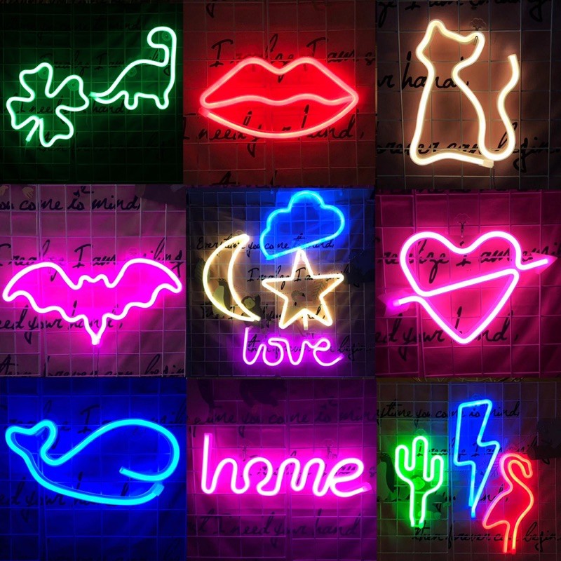 LED Night Light USB Home Neon Lamp Wall Decor Light Indoor | Shopee ...