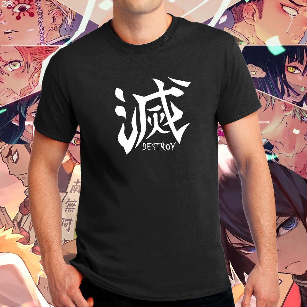 Demon Slayer Kimetsu No Yaiba Anime Destroy Tshirt Men 11 | Shopee ...