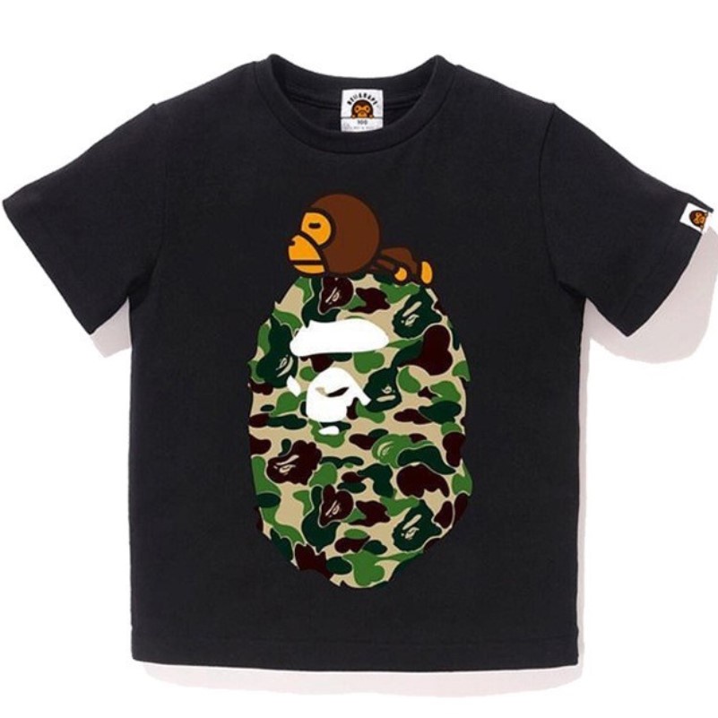 BAPE children's clothing summer boy ape head cartoon camouflage round ...