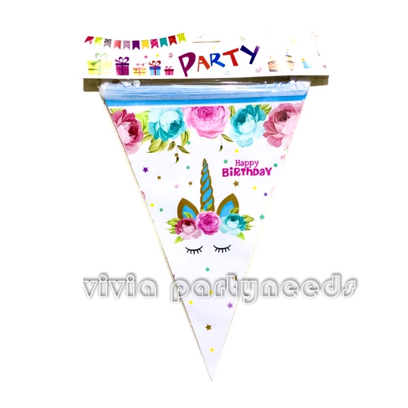 3meter Unicorn Banderitas Birhday Party Flag Decoration Blue/pink ...