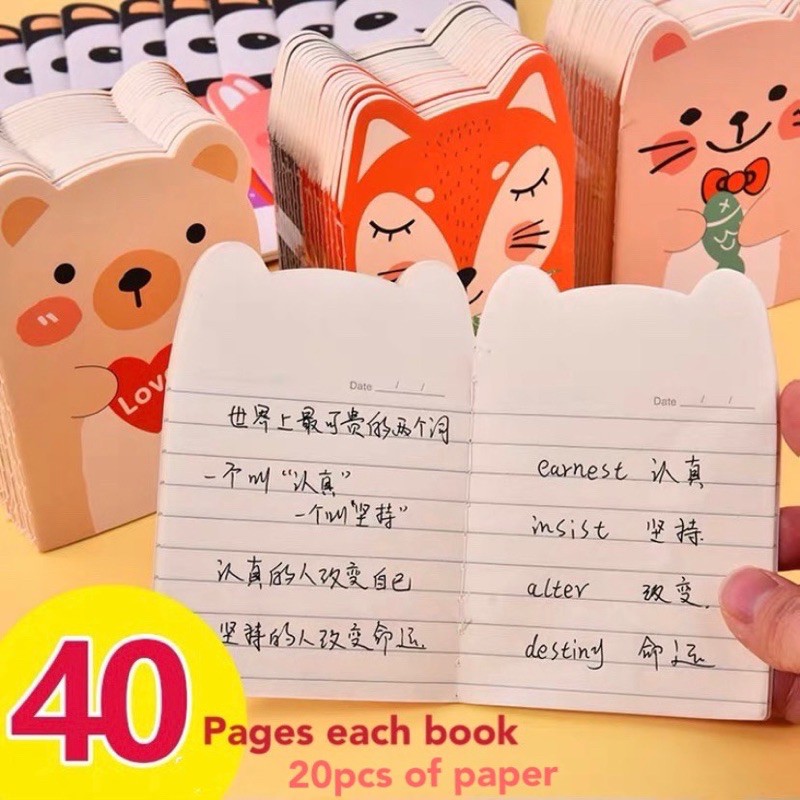 Mini Cute Cartoon Pocket Notebook 40 pages book mini notes books ...