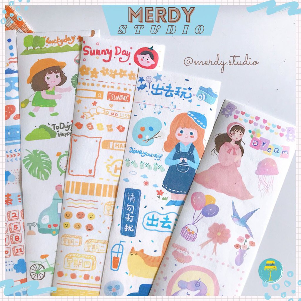 Long strip Sticker with cute drawings and many details | Shopee Philippines