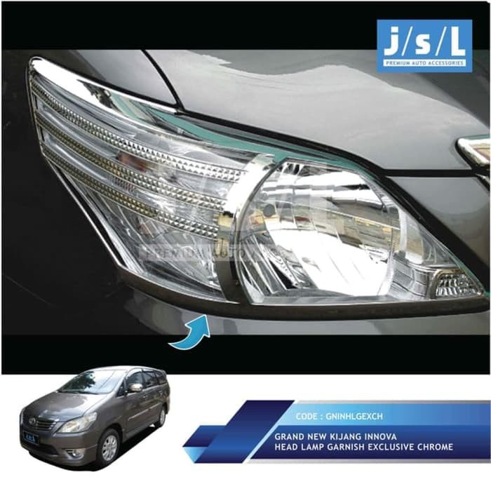 Kijang Innova 2014 2015 Head Lamp Garnish Exclusive Chrome JSL | Shopee ...