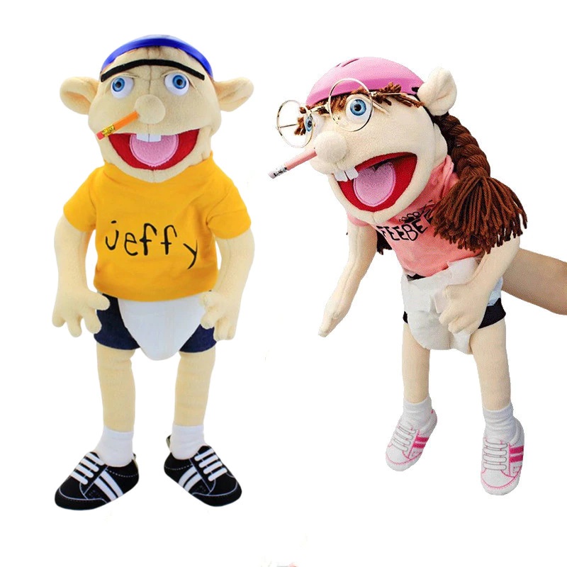 60cm Large Jeffy Puppet Plush Hat Game Toy Boy Girl Cartoon Feebee Hand ...