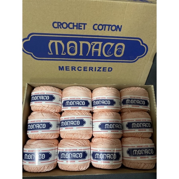 3ply (Per BOX )Monaco Mercerized Crochet cotton 12 balls (single color ...
