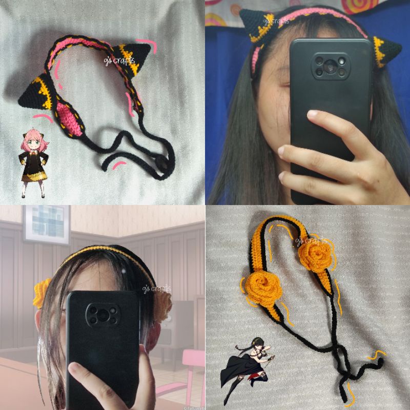 G's Crafts Spy X Family-inspired Crochet Headband Anya and Yor Forger ...