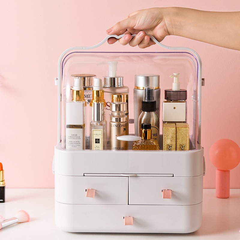 【New product】Cosmetic storage box dustproof large capacity home desktop ...