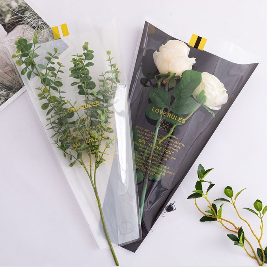 10PCS Flower packaging transparent bag Waterproof bouquet packaging bag ...
