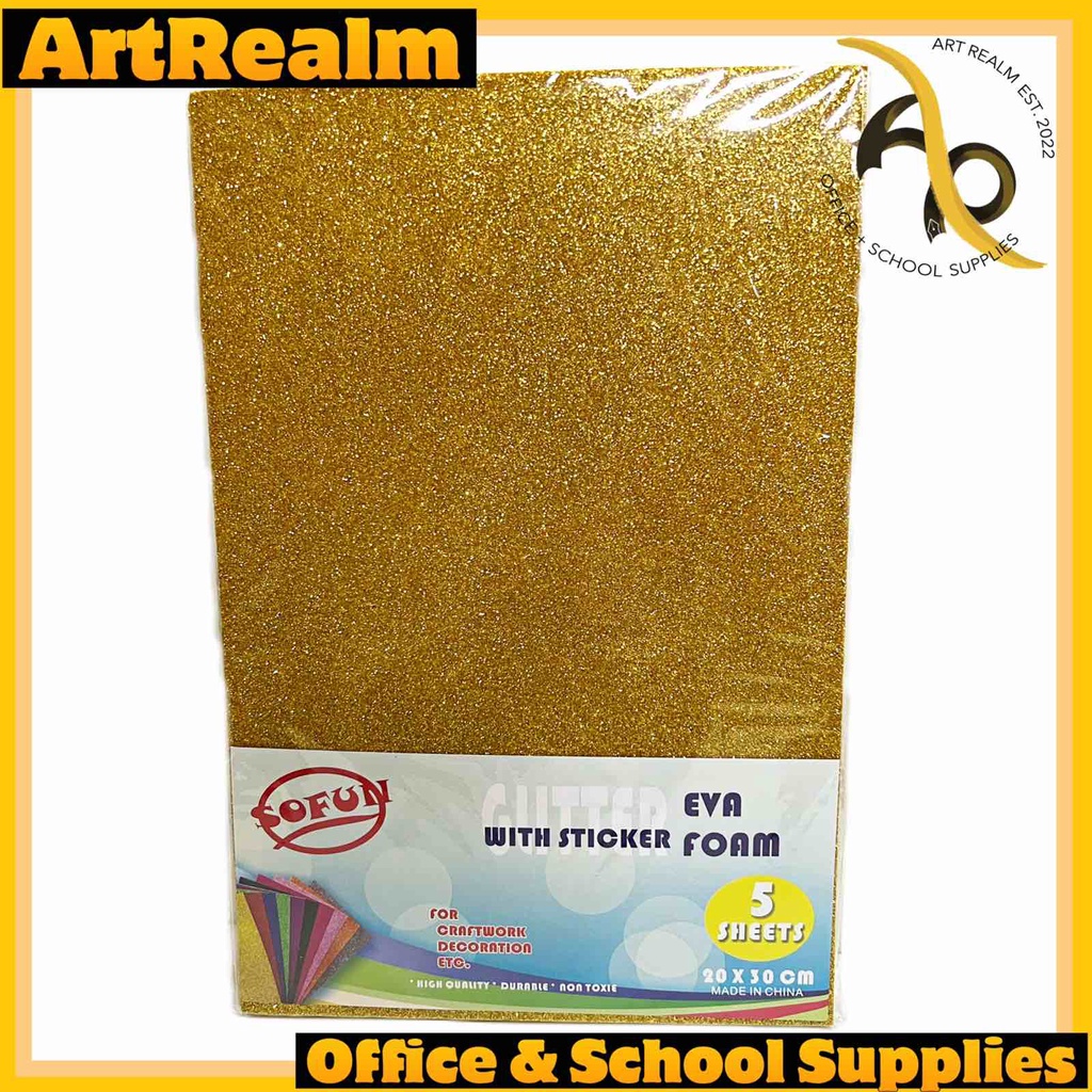 Sofun Glitter Foam Sticker (A4 Size) [*** With Adhesive ***] | Shopee ...
