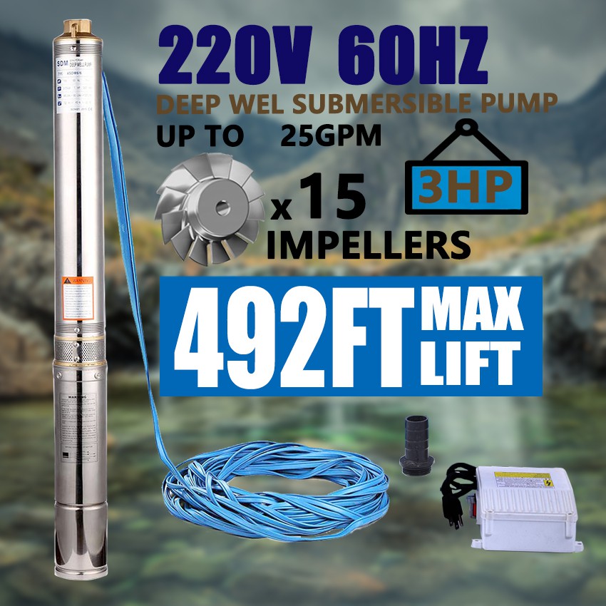 Submersible Pump 4Inch Water Pump Pure Copper Interface Submersible ...
