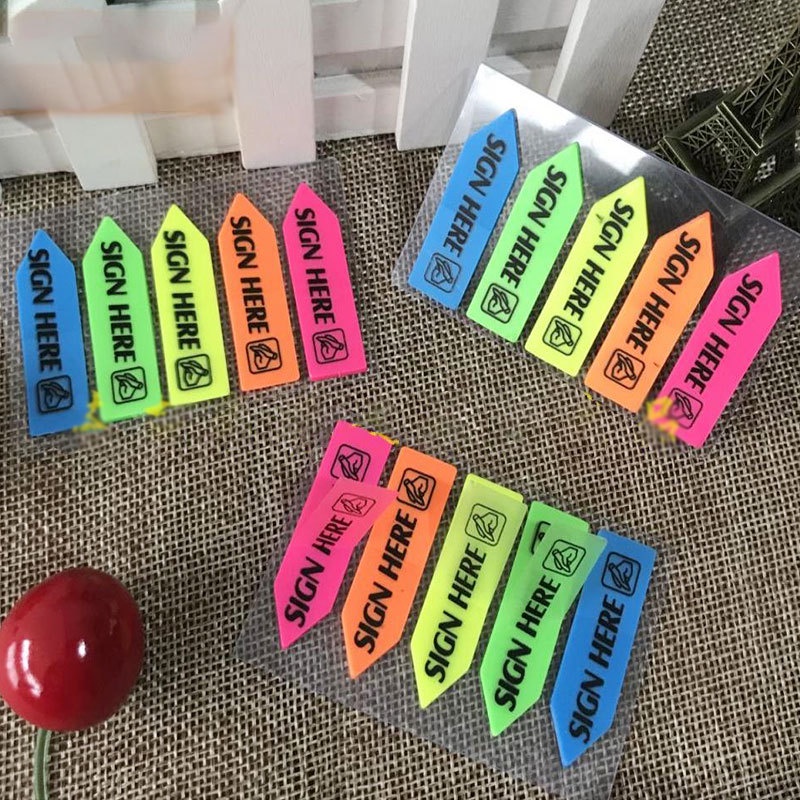 Colorful sticky note student memo post-it label plastic bookmarks ...