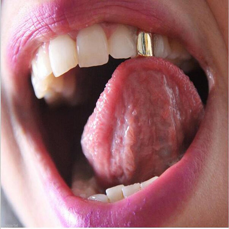 New Custom 1PC Gold Plated Small Single Tooth Cap Grillz Hip Hop Teeth ...