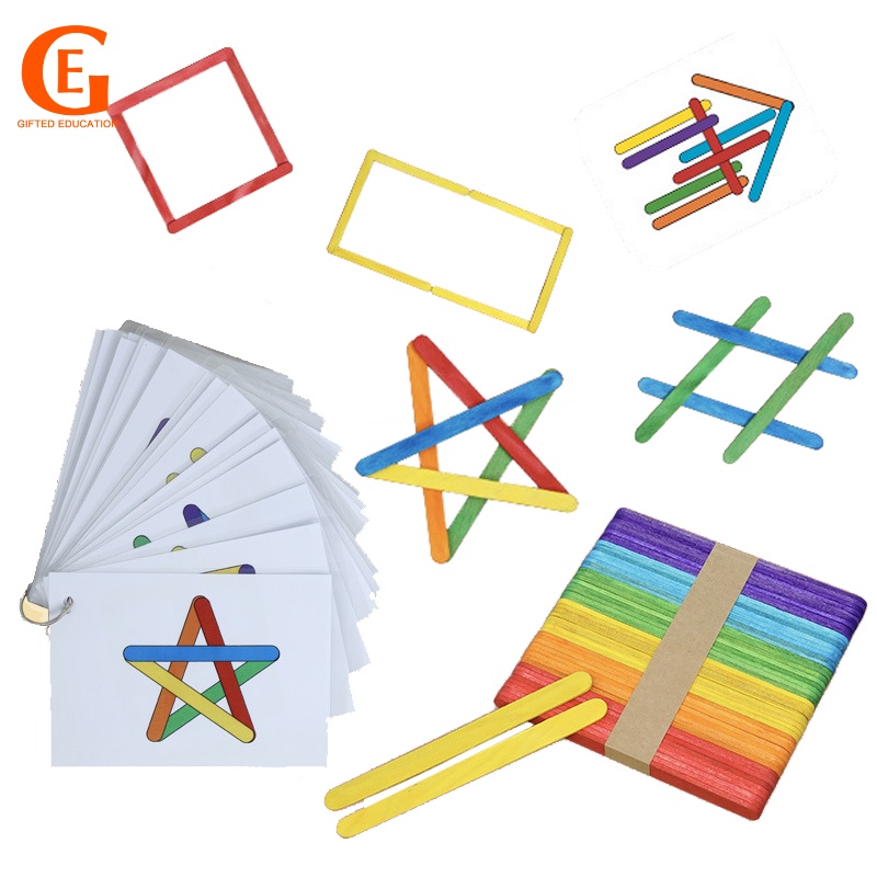 Children Wooden Stick Assembly Toy Kids Montessori Eye Hand ...