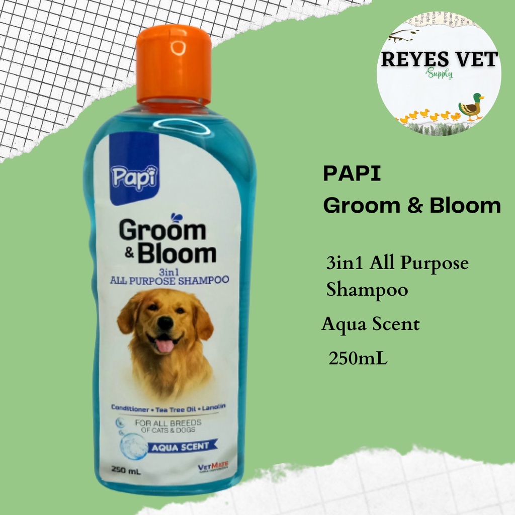 [VET SUPPORT II] 1PC PAPI GROOM & BLOOM 3in1 ALL PURPOSE SHAMPOO 250ml ...