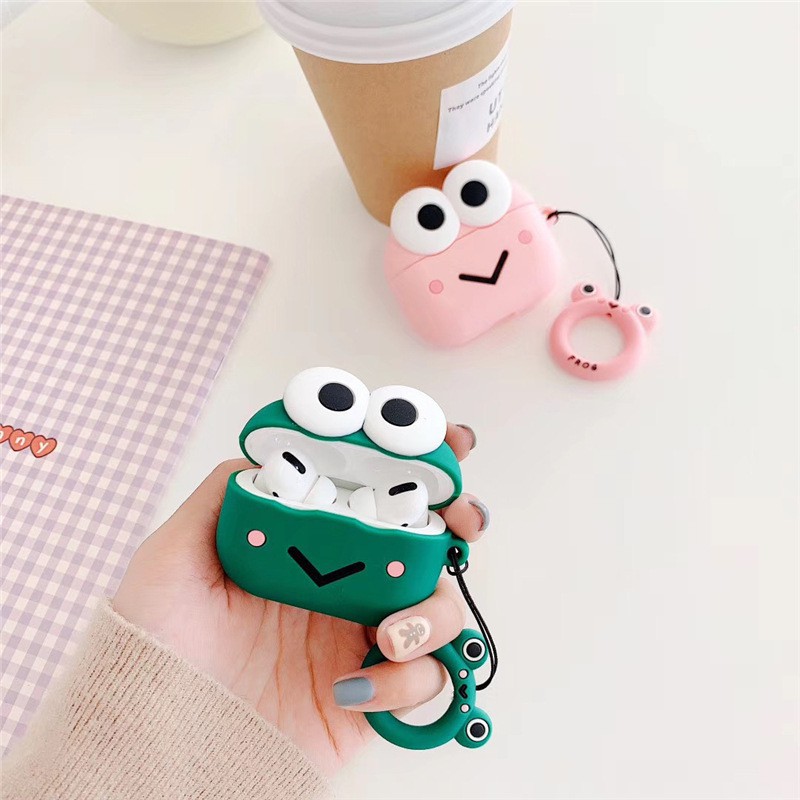 For Airpods Pro Case 3D big Eye Frog cute Cartoon Soft Silicone ...