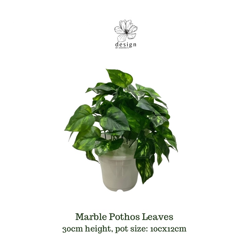 Artificial Leaves Arrangement Potted Plants in White Pot Watermelon ...