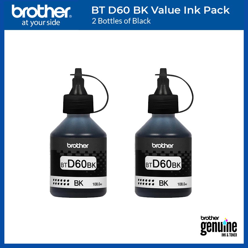 Brother BT D60 Black Dual Pack and BT5000 Cyan Magenta Yellow Tripack ...