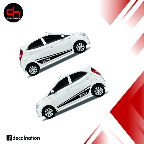Hyundai Eon Side Decals Cut Out Vinyl Sticker Black Color | Shopee ...
