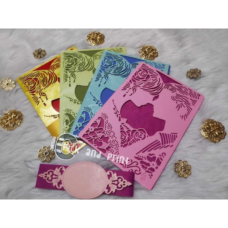 5x7 inches 5r Wedding Invitation Cover Die Cut/Lasercut kissing couple ...