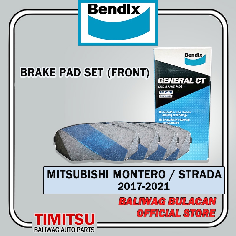 BRAKE PAD FRONT SET MONTERO SPORT GEN 3 STRADA 2017-2021 MAZDA CX-7 MAZDA CX-9 BENDIX DB1916 GCT ...