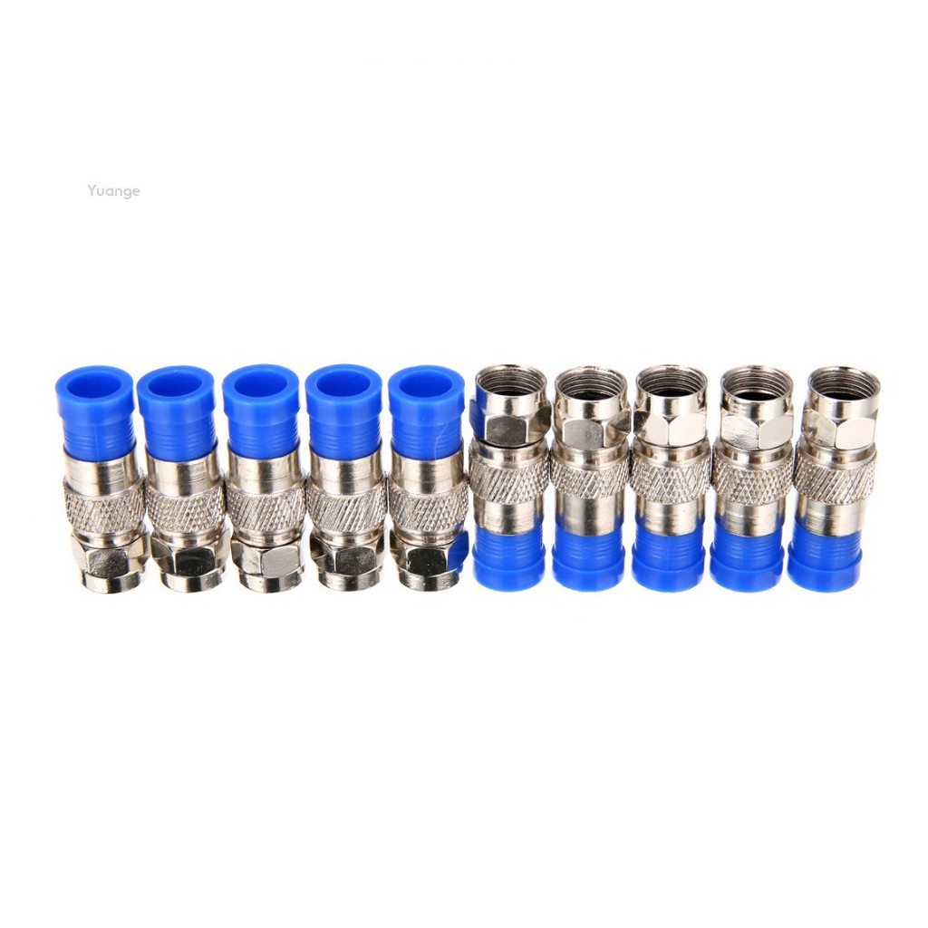 10pcs RG6 F Compression Connector Coax Cable Coaxial Compression Tool ...