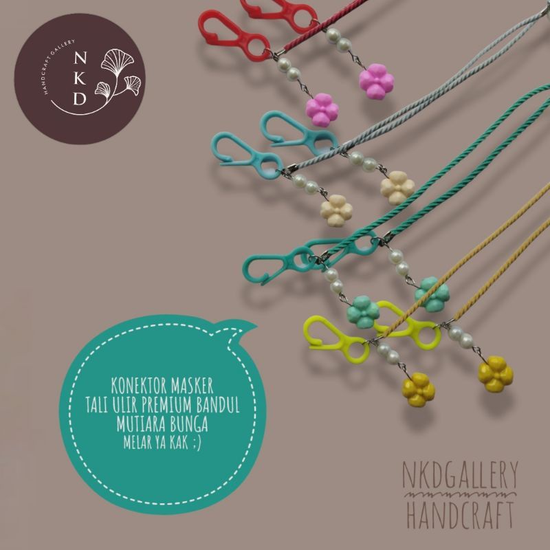 Mask Connector / Small Flower Threaded Strap / hijab Mask Connector ...