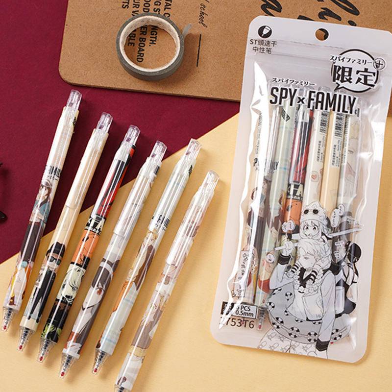 6Pcs/Set SPYxFAMILY Kawaii Anime Gel Pens Loid Forger Anya Forger Yor ...