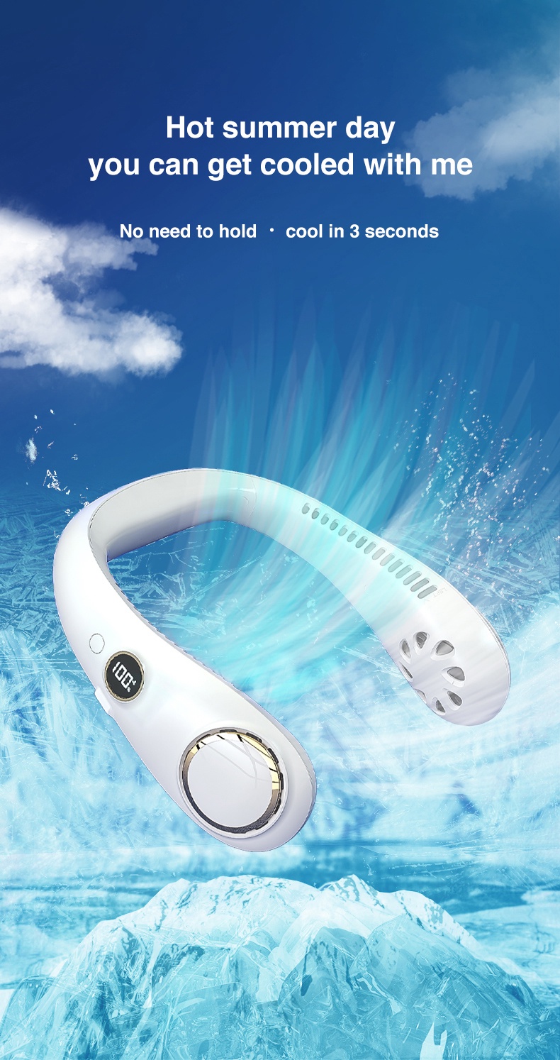 Aolon FS20 6000mAh Bladeless Silent Hanging Neck Fan USB Portable ...