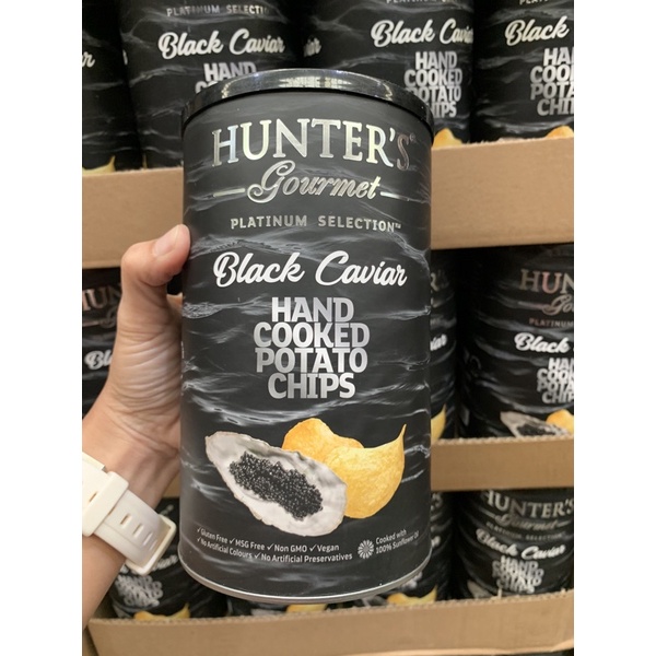 Hunters Gourmet Black Caviar Potato Chips 140g | Shopee Philippines