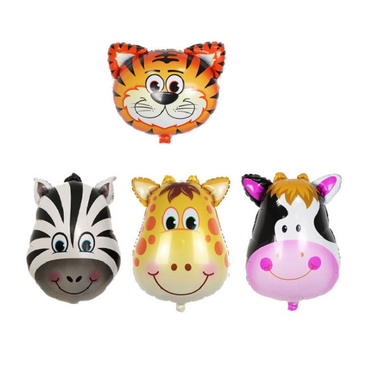 AshleyShop Animal Head Theme Balloon Foil Helium Cute Balloons Jungle ...