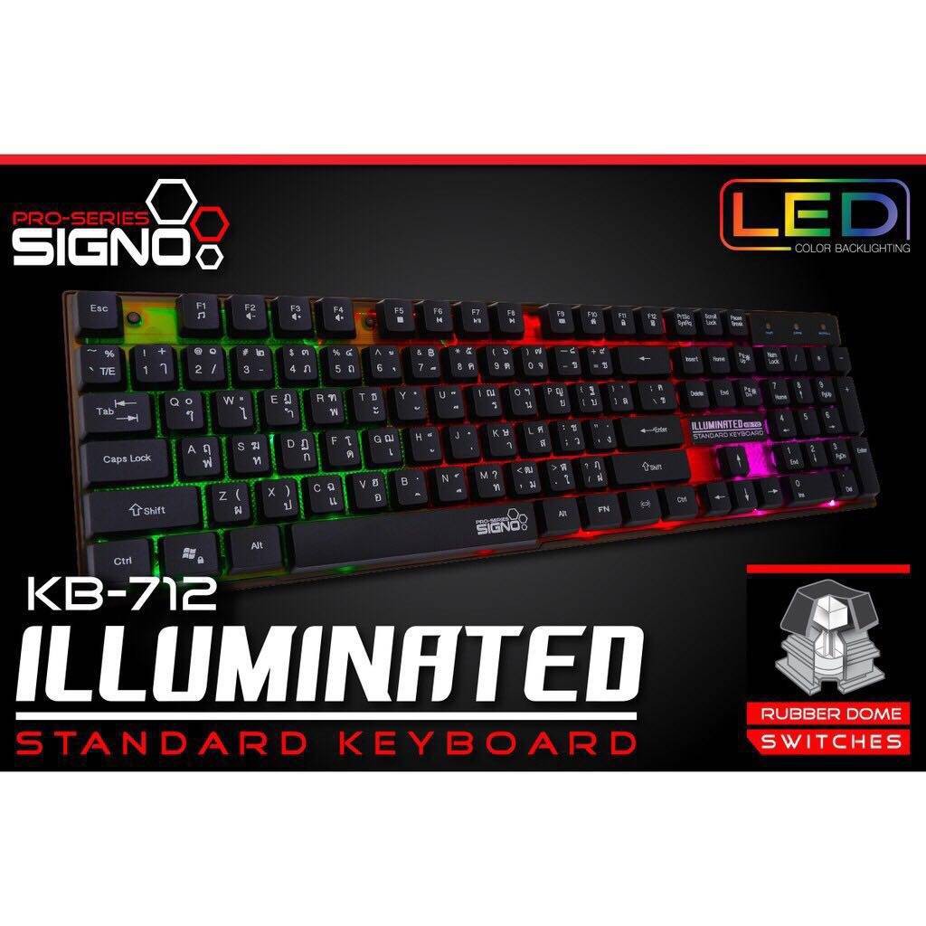 SIGNO Illuminated Standard Keyboard Model KB-712 (Black) | Shopee ...